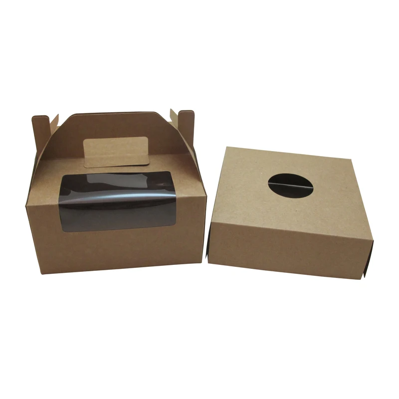 Brown Kraft Paper Cake Box with Window Box,small Paper Bakery Boxes ...