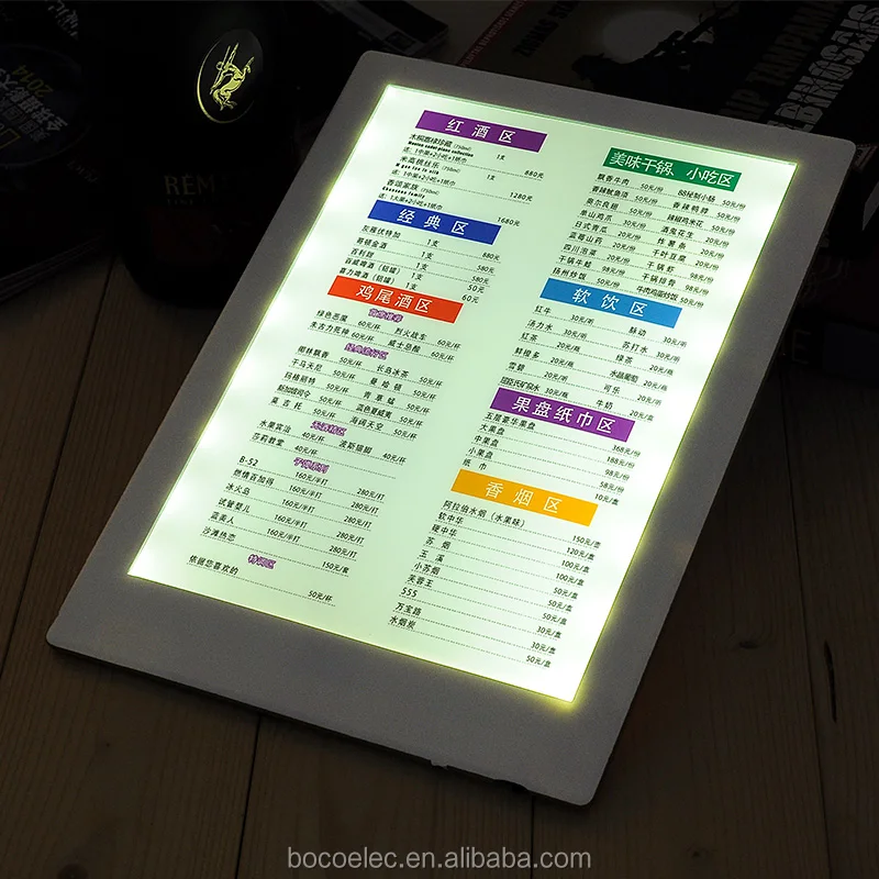 Abs Case Acrylic Led Menu,Led Display Menu,Led Restaurant Menu - Buy ...