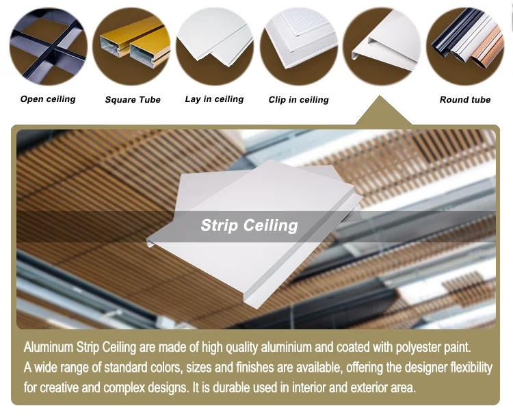 Metal Suspended Aluminum Sheet Metal Strip Ceiling - Buy Aluminium ...