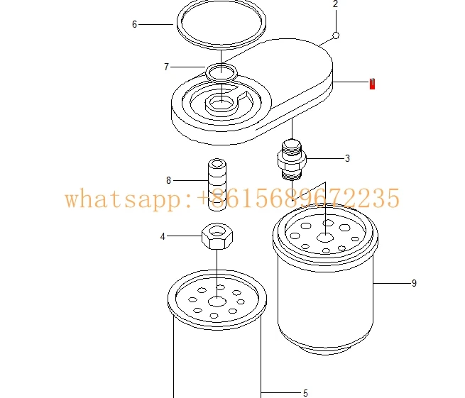 ENGINE FUEL FILTER HEAD 3936313 for EXCAVATORS R140W-9 & More