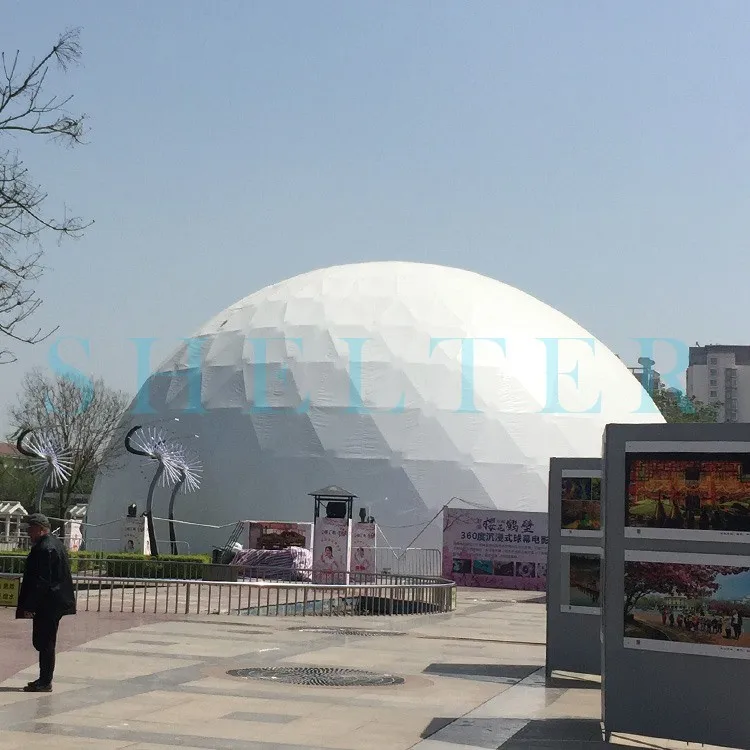 White Outdoor 20m Diameter Half Sphere Geodesic Dome Tent For Event ...