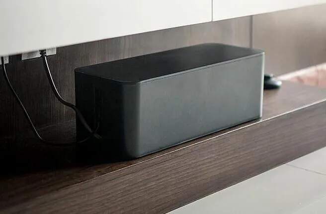 Cable Organizing Management Box For Under Desk,Black-5.25 X 6.2 X 16 ...