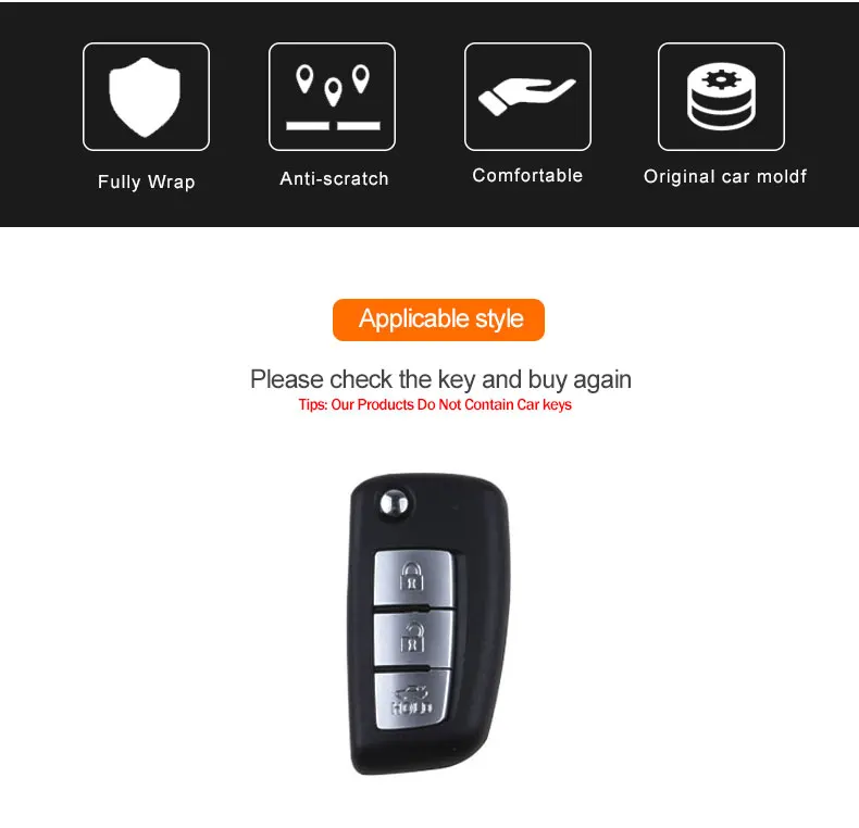 Custom Double protection Silicone Car Key case Fob Covers for NISSAN ...