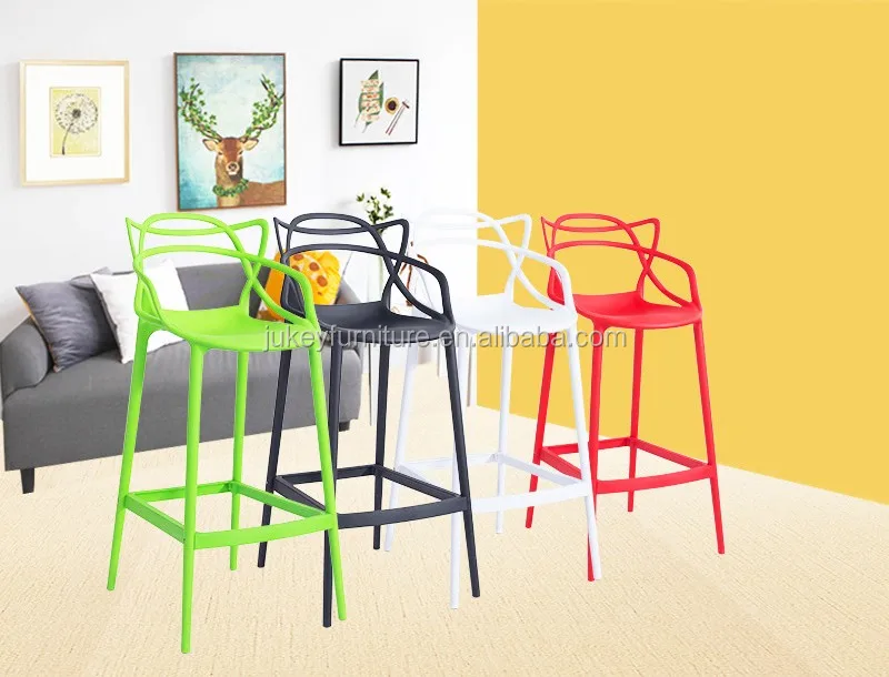 Nordic Dining Chair Plastic Bar Chair Colored Simple Coffee Chair ...