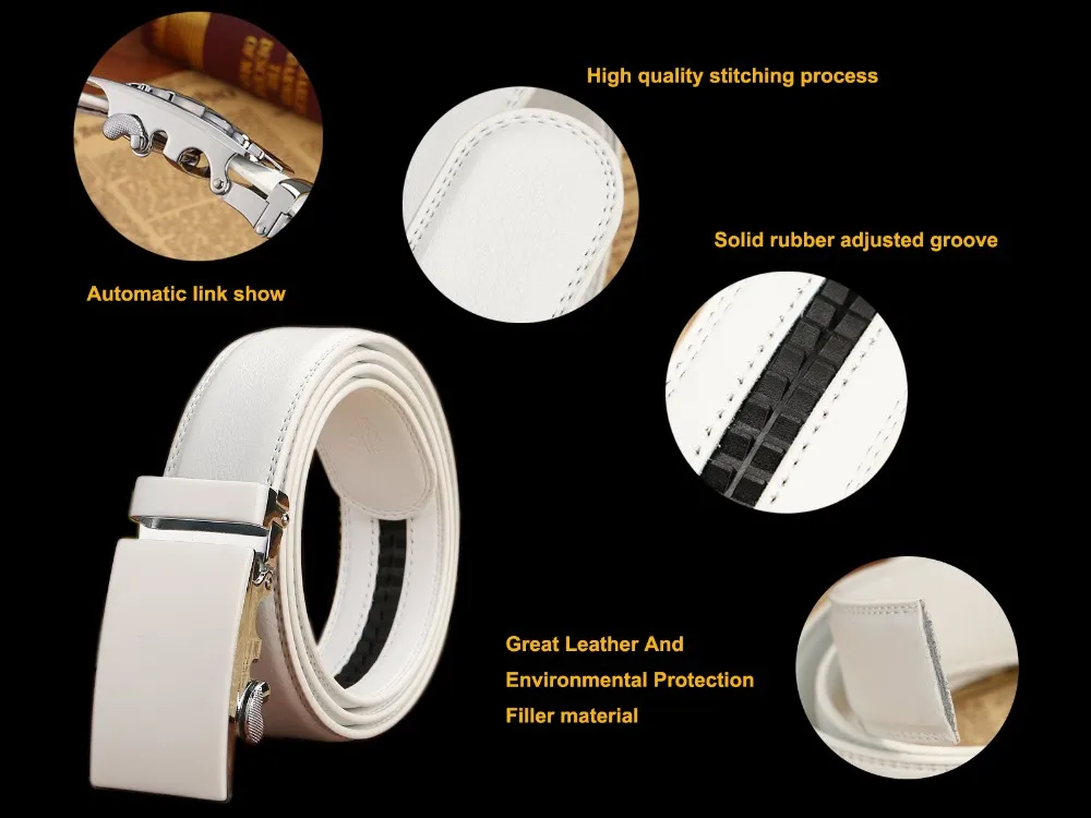 Wholesale High Quality Leather Designer White Men's Belts