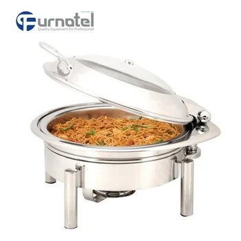 Luxury C053 Heavy Duty Round Roll Top Induction Chafing Dish With Glass ...