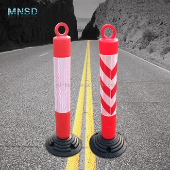 80cm Pe Traffic Pole Warning Post With Tough Rubber 2.7kg Bollard ...