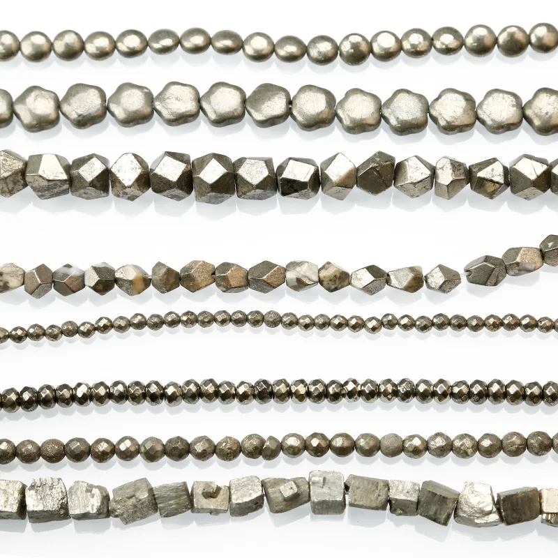 Pyrite Square Beads - Natural Gemstone for DIY Crafts