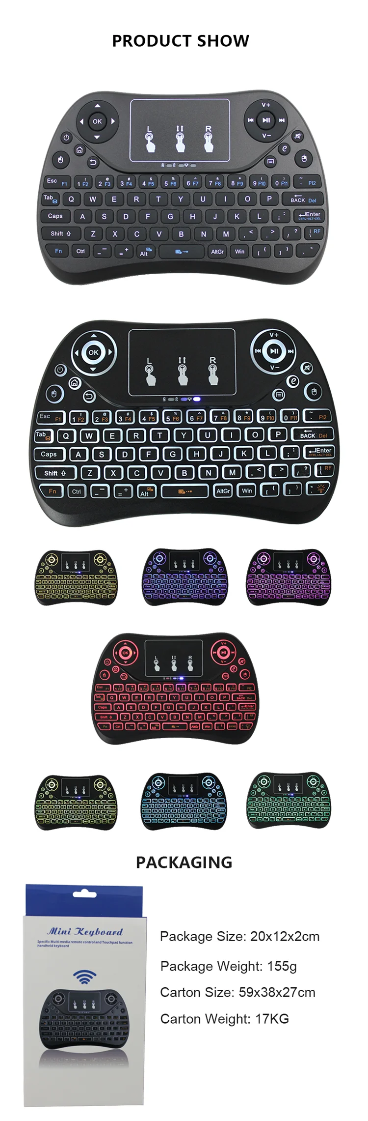 Mini Wireless Keyboard Rf 2.4g Mouse Touchpad Design Handheld Keyboard ...
