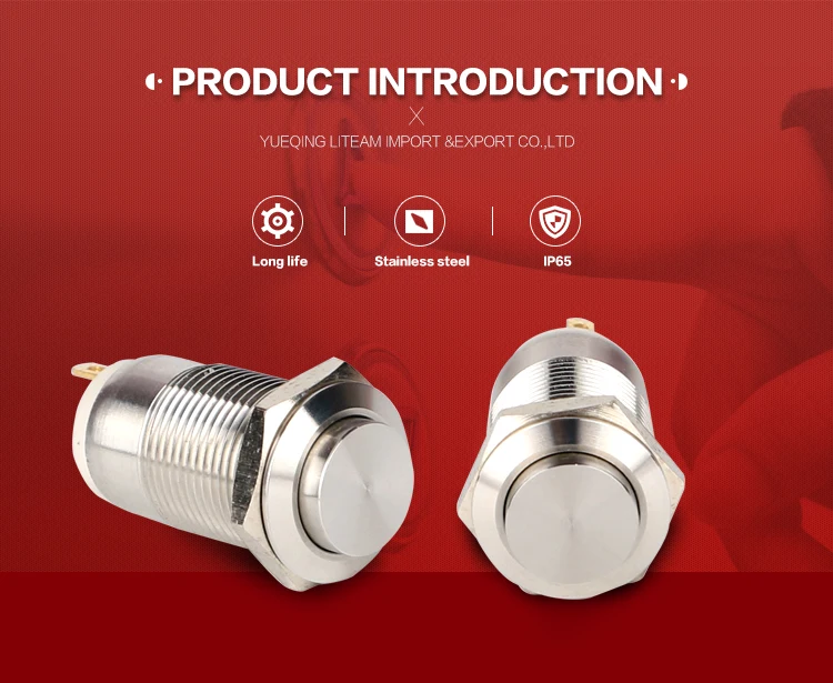 8mm 12 Volt 24v 110v 220v Metal Red Green Waterproof Led Panel ...