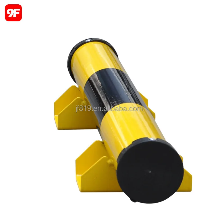 9F 600mm Metal Steel Car Parking Wheel Stopper - Durable & Reflective