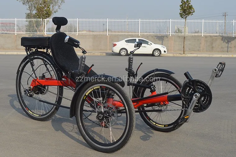 New Design Two Front Wheels One Person Electric Recumbent Trike Tadpole ...