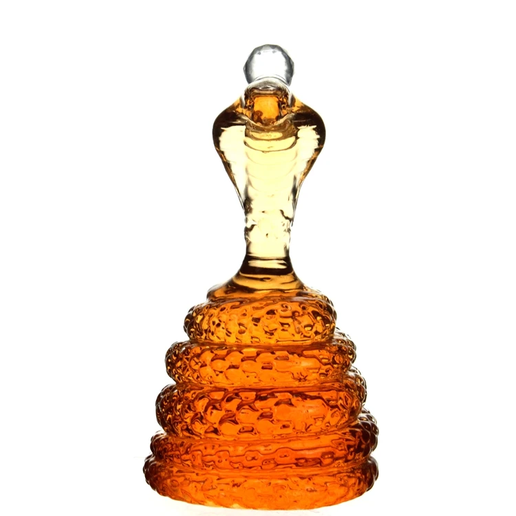 Custom Design Zodiac Snake Shaped Glass Bottle for Brandy