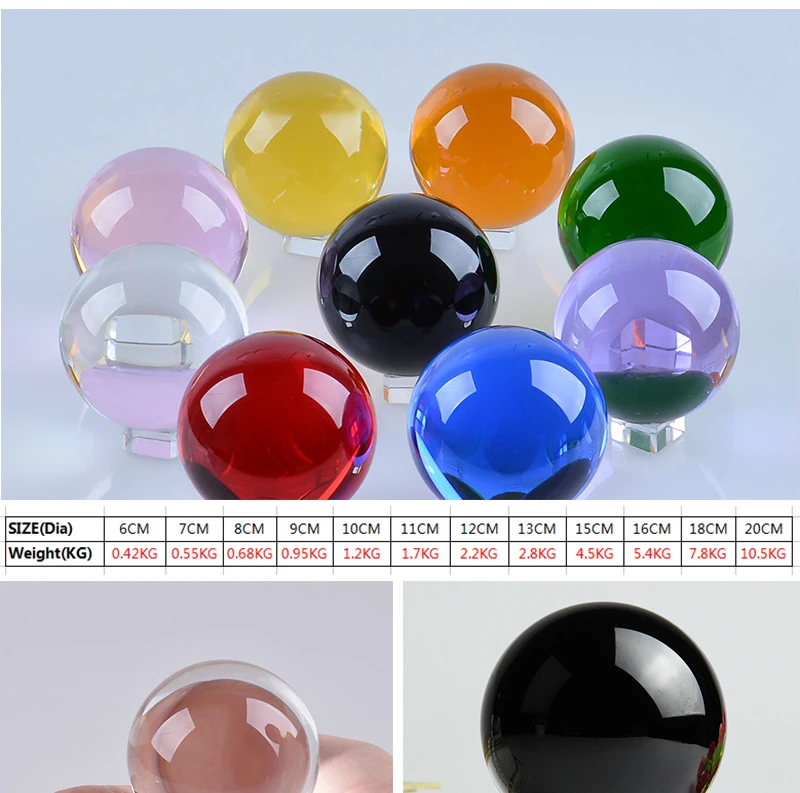 Wholesale Beautiful 80mm 100mm 150mm 200mm Solid Seven Color Yellow K9 ...