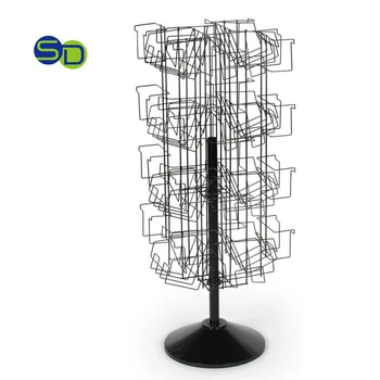 Adjustable Foldabble Metal Wire Spinner Book Shelf Magazine Spinning ...