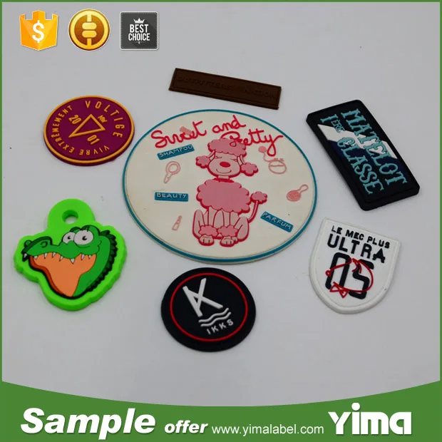 Custom Embossed Silicone Tag Badge 3d Brand Logo Silicone Patch Label ...