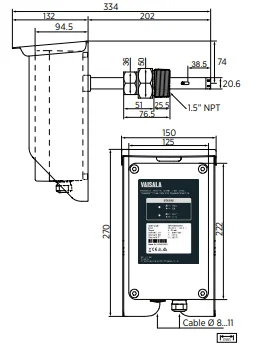 Vaisala MHT410 - Precision Moisture, Hydrogen & Temp Transmitter