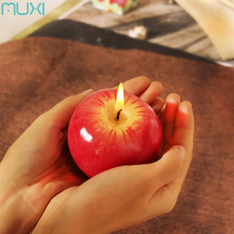 Apple Aromatherapy Candle Gift Party Decoration Fruit Apple Shaped ...
