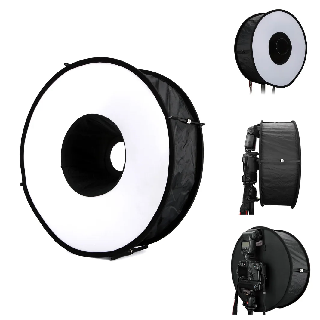 Photography Lighting Softbox Flash Speedlite Foldable Ring Diffuser ...