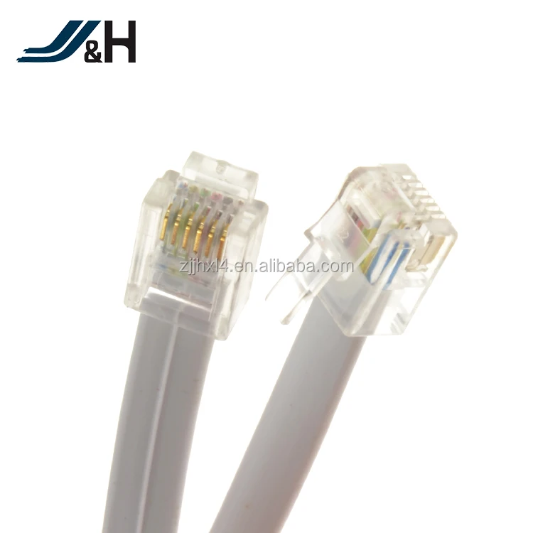 Flat 6core Type Telephone Cable Patch Cord Rj12 6p6c Cable 5m - Buy Rj12 6p6c Cable 5m,Rj12 ...