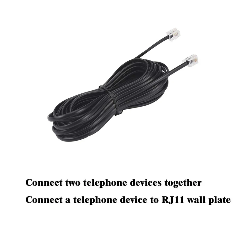 6FT AWM 26AWG 1 Pair 2 wire CCA RJ11 Serial Telephone Cable 6P4C 6P2C ...