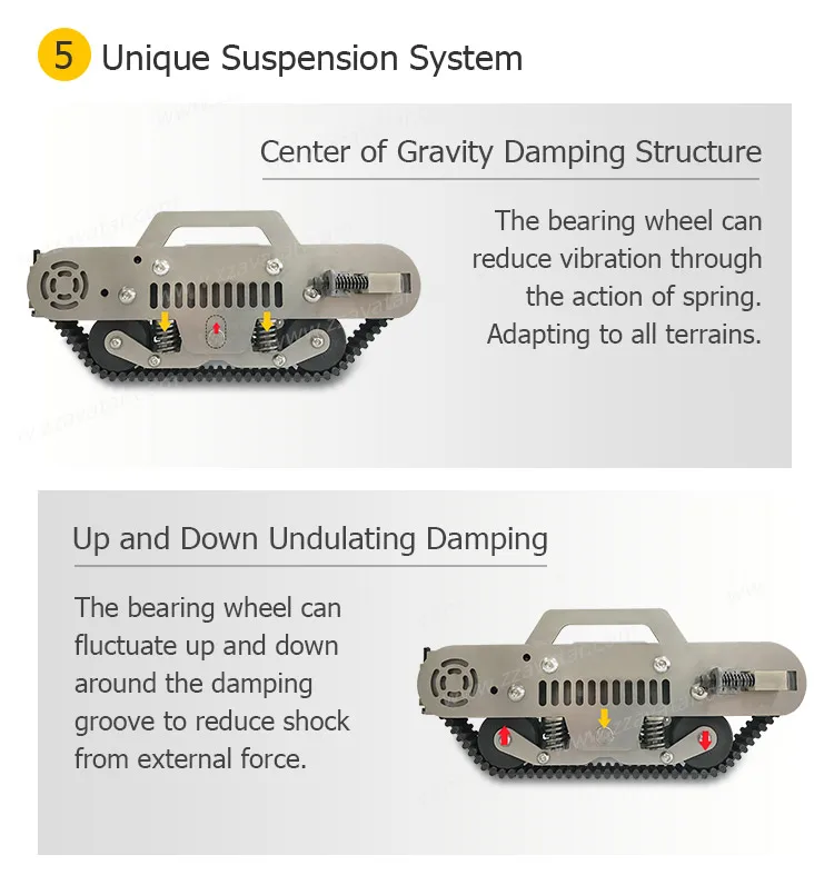 Portable Small Robot Wheelchair Rubber Track Vehicle Tracks and Chassis