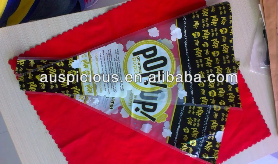 Logo Printed Triangle Shaped Plastic Bags for Popcorn