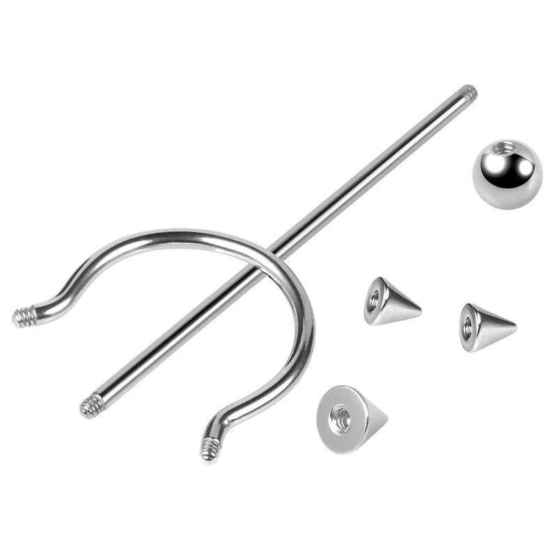 Unique Industrial Barbell Piercing Jewelry Fork Shape Cartilage Earring ...