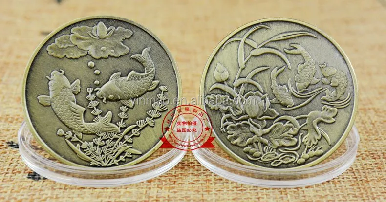 2019 Japanese Chinese Feng Shui Koi Carp Fish Coin,Lucky Fish Gold ...