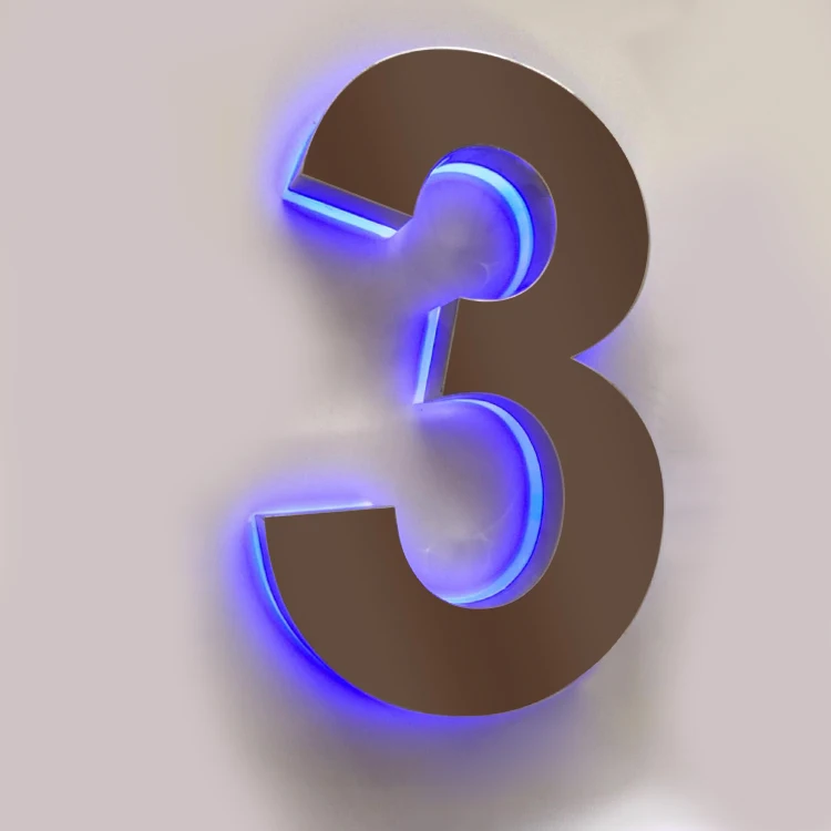 Led Numbers Illuminated Luminous Hotel Company Building Light Up ...