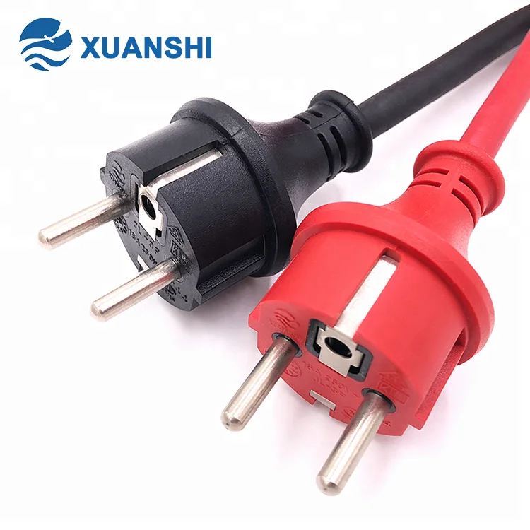 Red Vde Standard 3 Pin Europe Ip44 Electrical Plug - Buy Europe Plug ...