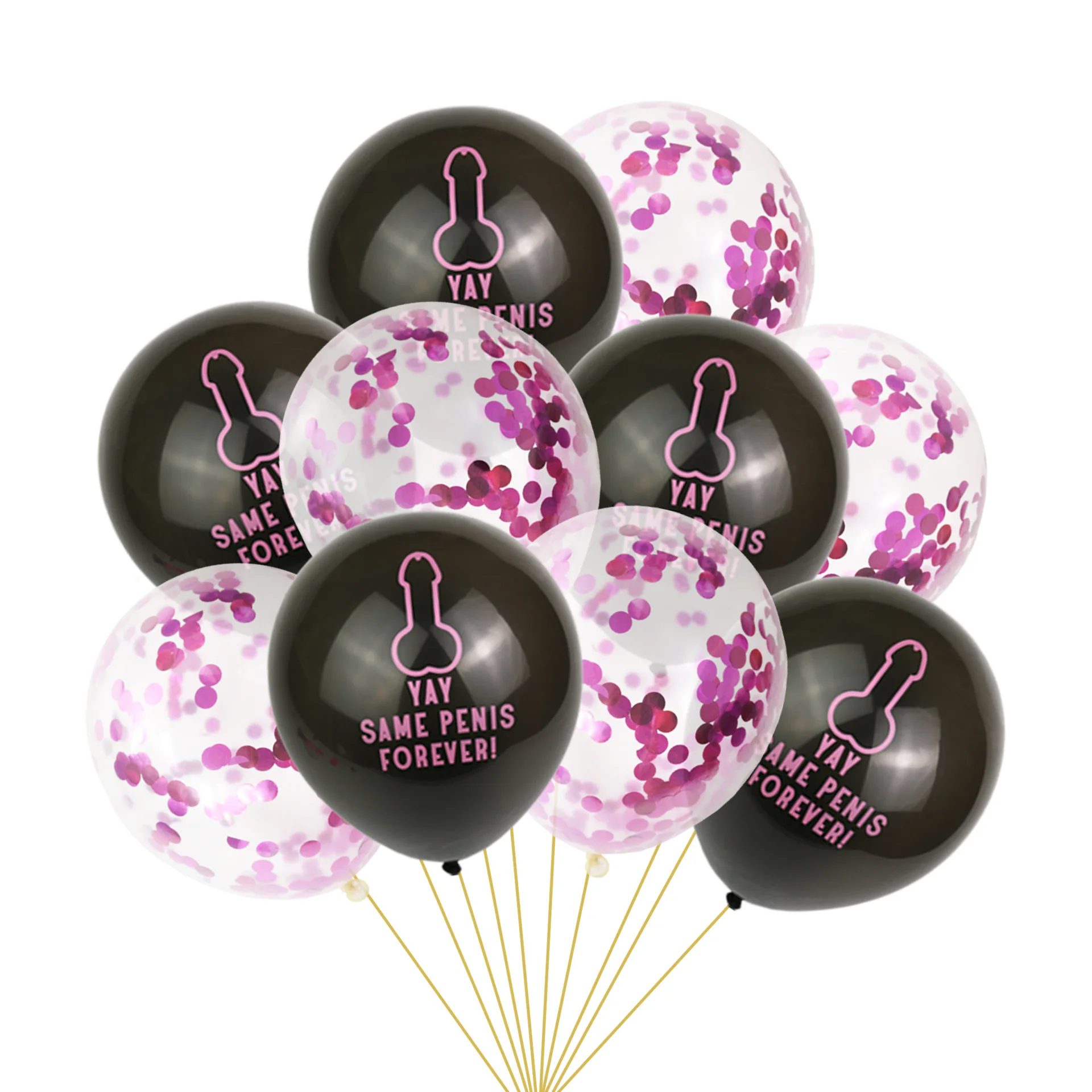 Same Penis Forever Balloon Bridal Shower Gold Penis Shape Rude Abusive