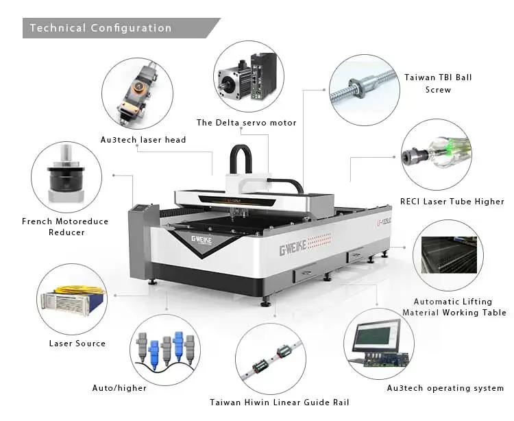 G-weike Fiber Laser Cutting Machine Lf-1325lc For Metal And Non-metal ...