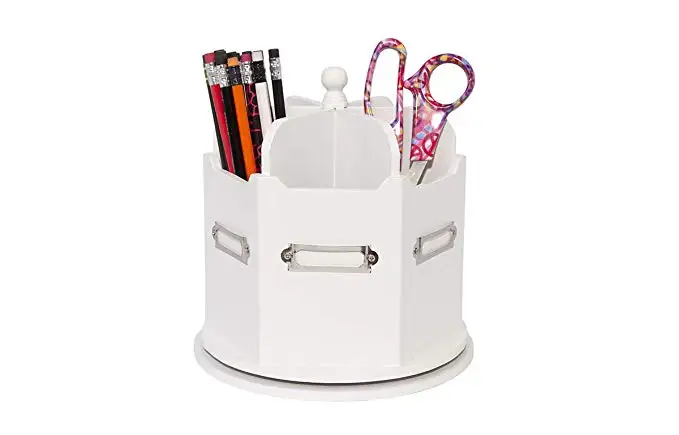 Decorative Wooden Rotating Spinning Desktop Stationary Organizer - Buy ...