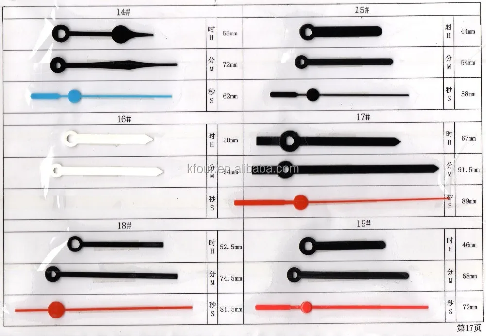 High Quality Various Plastic Clock Hands Clock Needle Clock Pointer ...