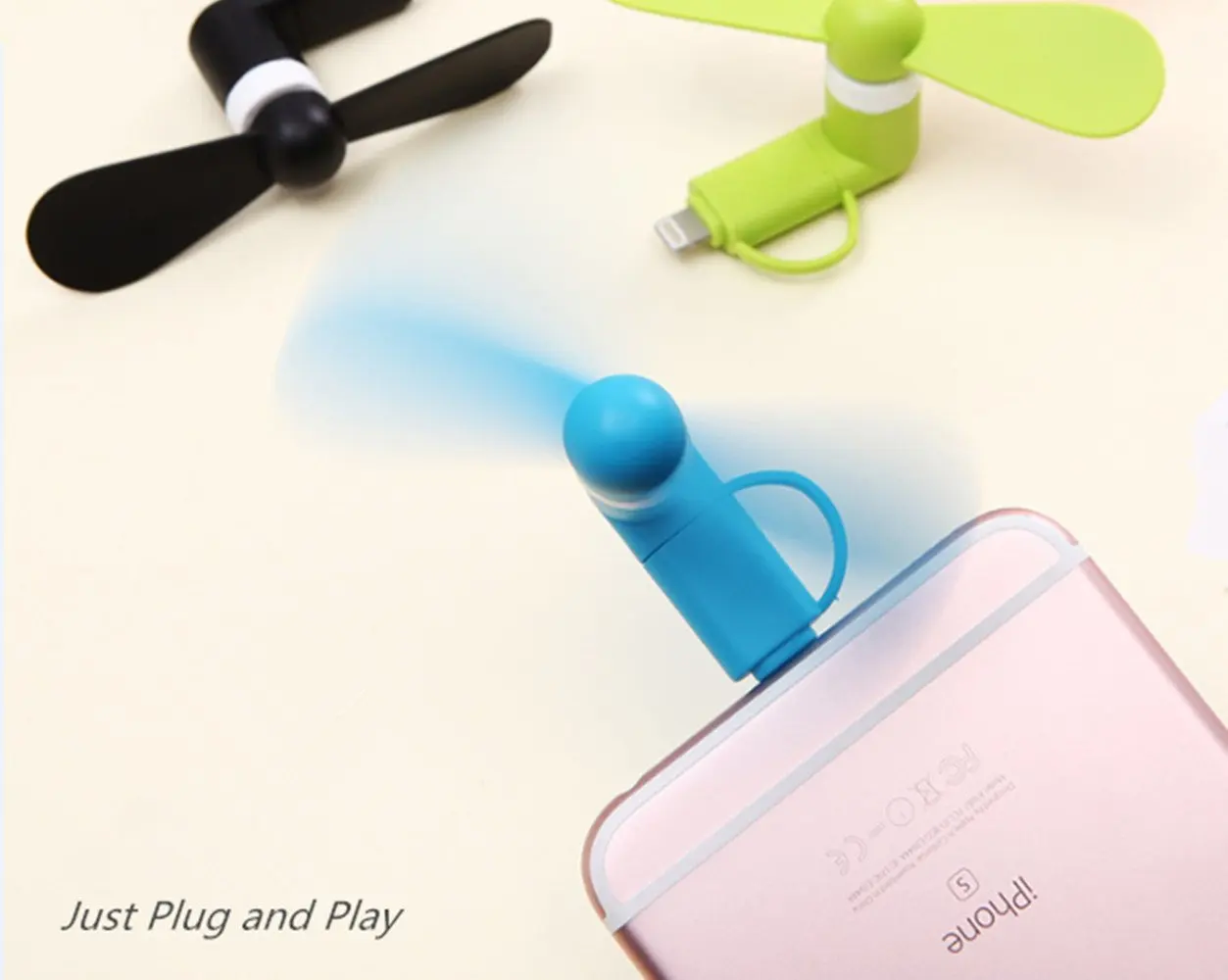 Mini Cell Phone Fan Colorful And Powerful 2-in-1 Fan For Iphone Ipad ...