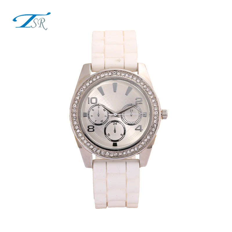 Hot! Japan Movement Quartz Watch Sr626sw Geneva Watch With Silicone ...