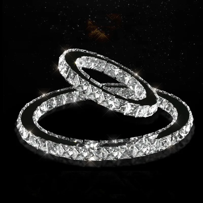 Jylighting 3 Rings Crystal Led Chandelier Pendant Light Fixture Crystal ...