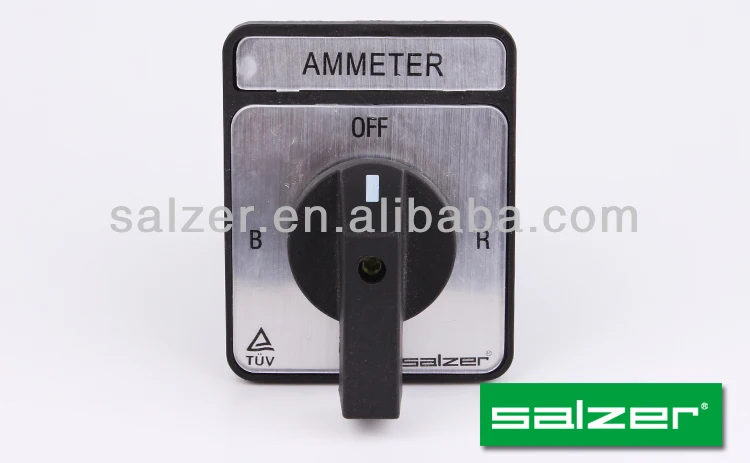 Salzer Ammeter Switch Sa16 16 Amp Off-r-y-b 61325 48x60mm Rotary Cam ...