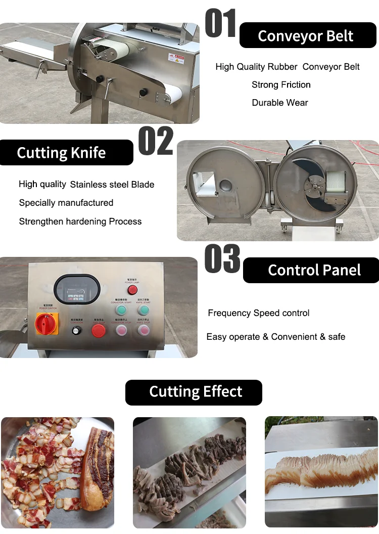 Adjustable Automatic Meat Cutting Machine Cooked Meat Slicing Machine ...