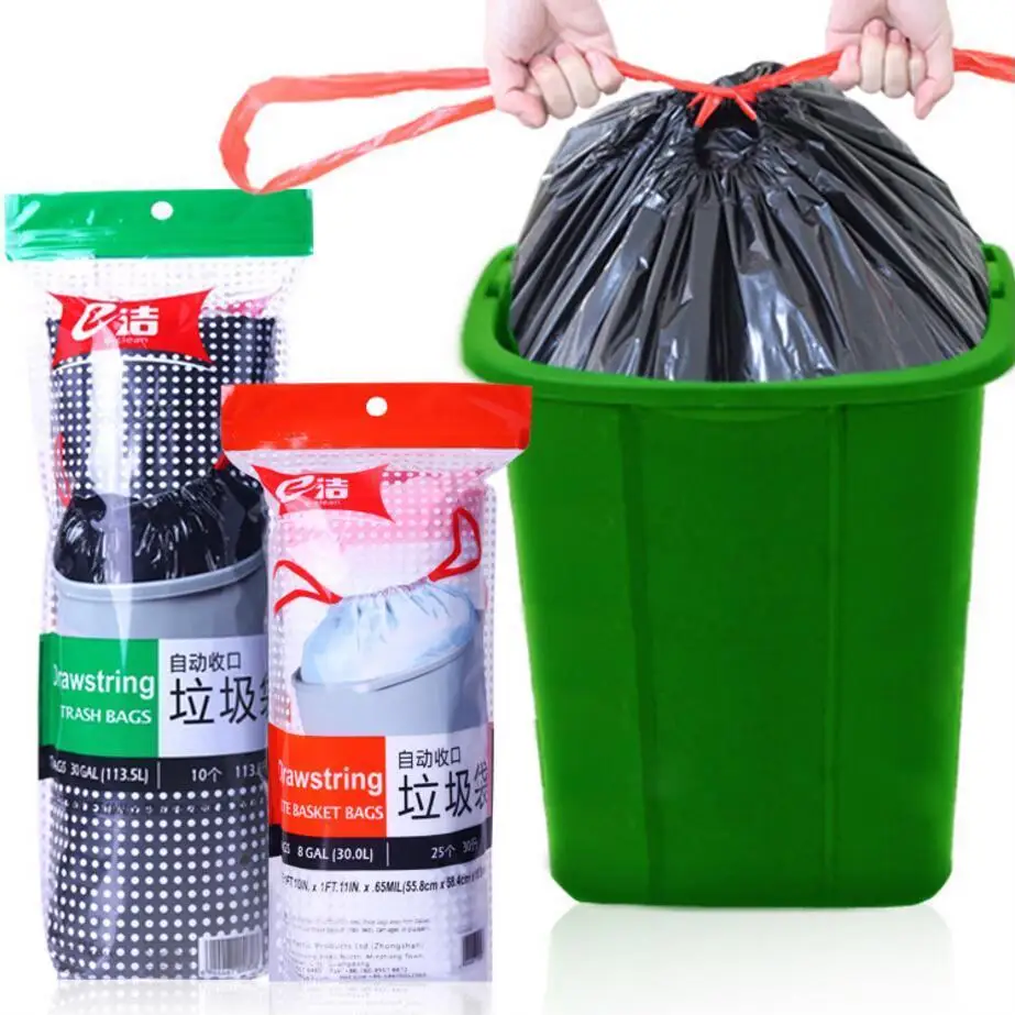 Garbage Bags Household Close Drawstring Rubbish Waste Trash Bags - Buy ...