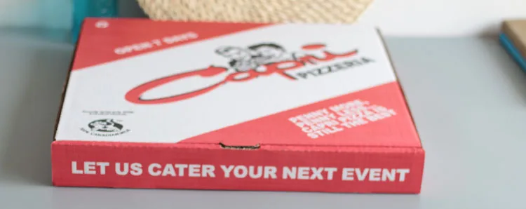 Black Personalized Pizza Box 12 Inch Take Out Packaged Food Packaging ...