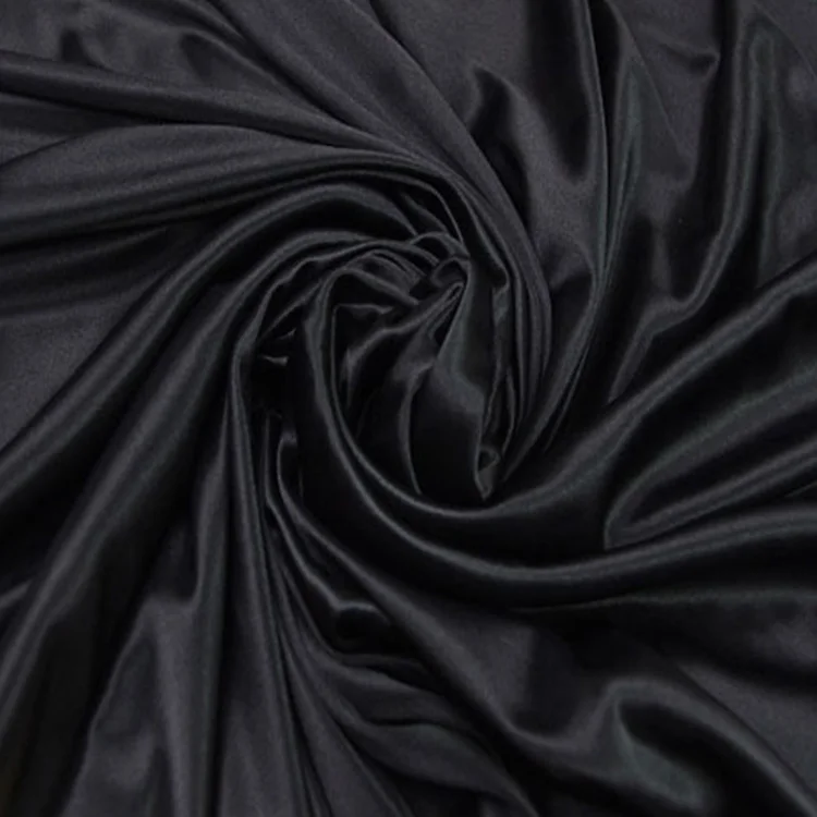 Cheap 100% Polyester Black Satin Fabric - Anti-Static & Durable