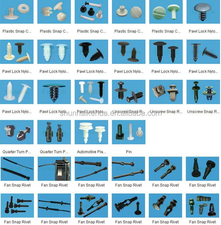 Standard Size Plastic Fan Snap Rivet/rubber Rivet - Buy Plastic Fan ...
