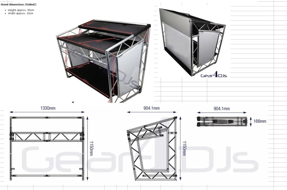 DJ Truss Table - Portable and Movable Aluminum Bar Counter