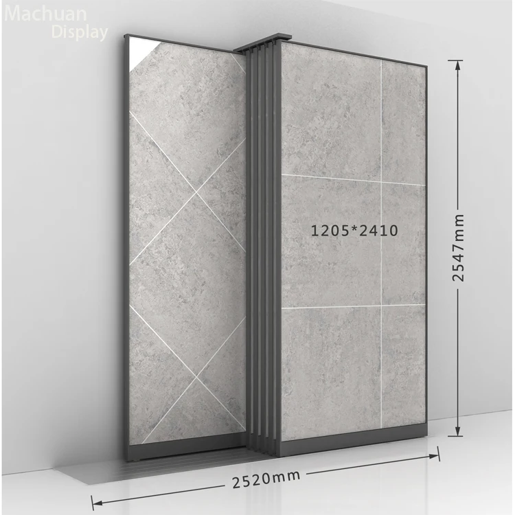 Fast Delivery Tile Display Sliding Quartz Stone Marble Rack