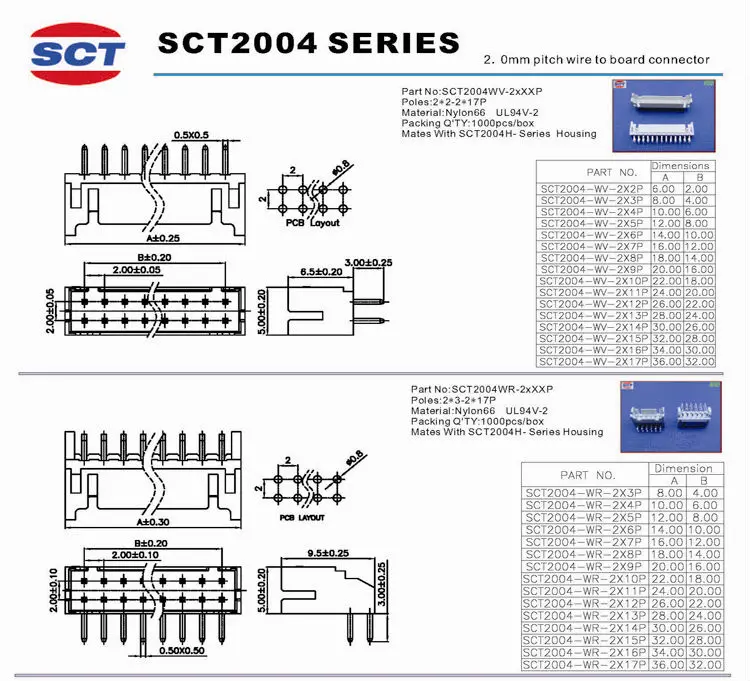 JST PHD2.0 Double Row L Type Connector - SCT2004 Adapter