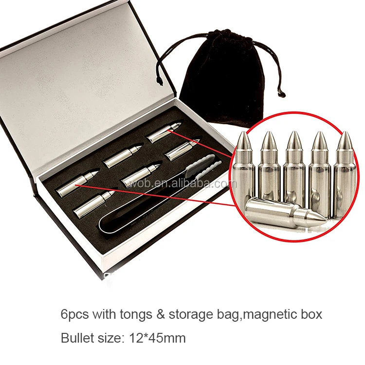 Bullet Whisky Stones - Sustainable Stainless Steel Ice Cubes