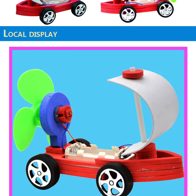 Electric Sail Car Wind Powered Racing Air Paddle Power Car Creative Diy ...