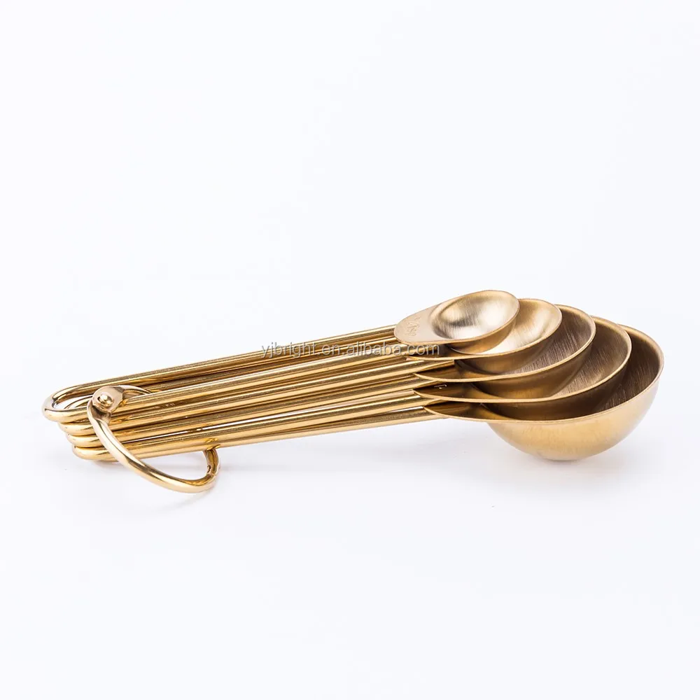 A10401 Gold Colour Titanium Coating Stainless Steel Measuring Spoon ...